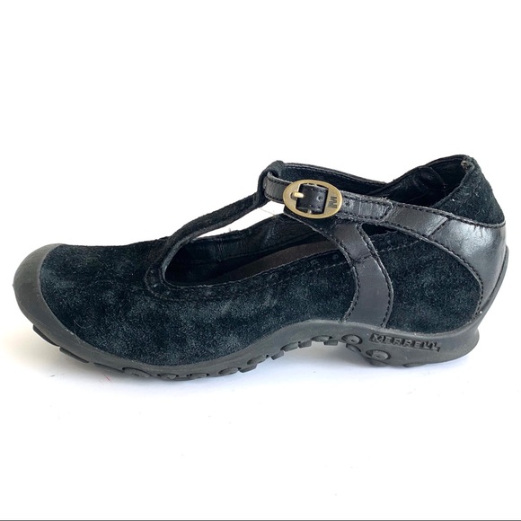 Merrell | Shoes | Merrell Black Suede T Strap Outdoor Hiking Sandals ...